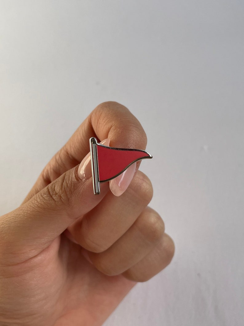 Red Flag Enamel Pin - Etsy