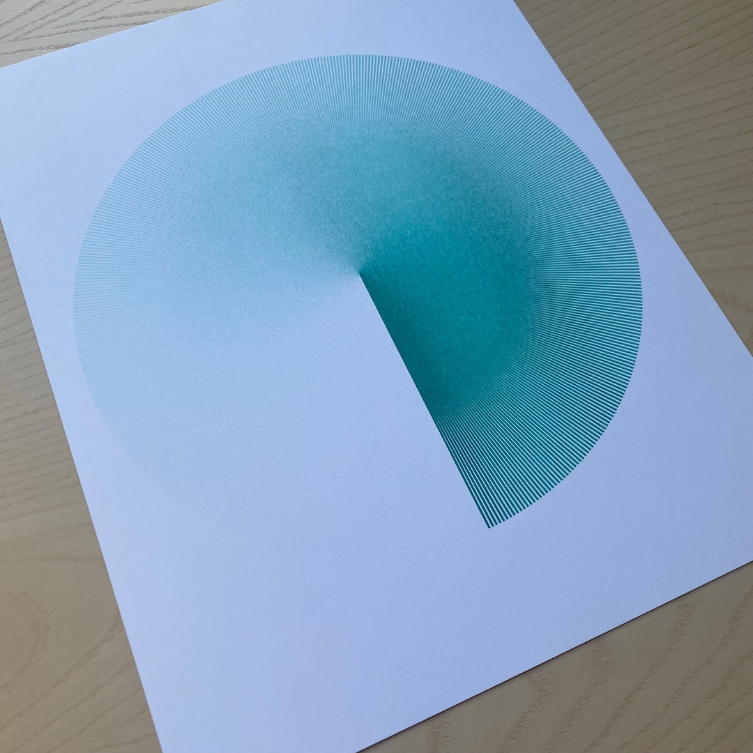 One Color Radial Circle Risograph Art Print - Etsy