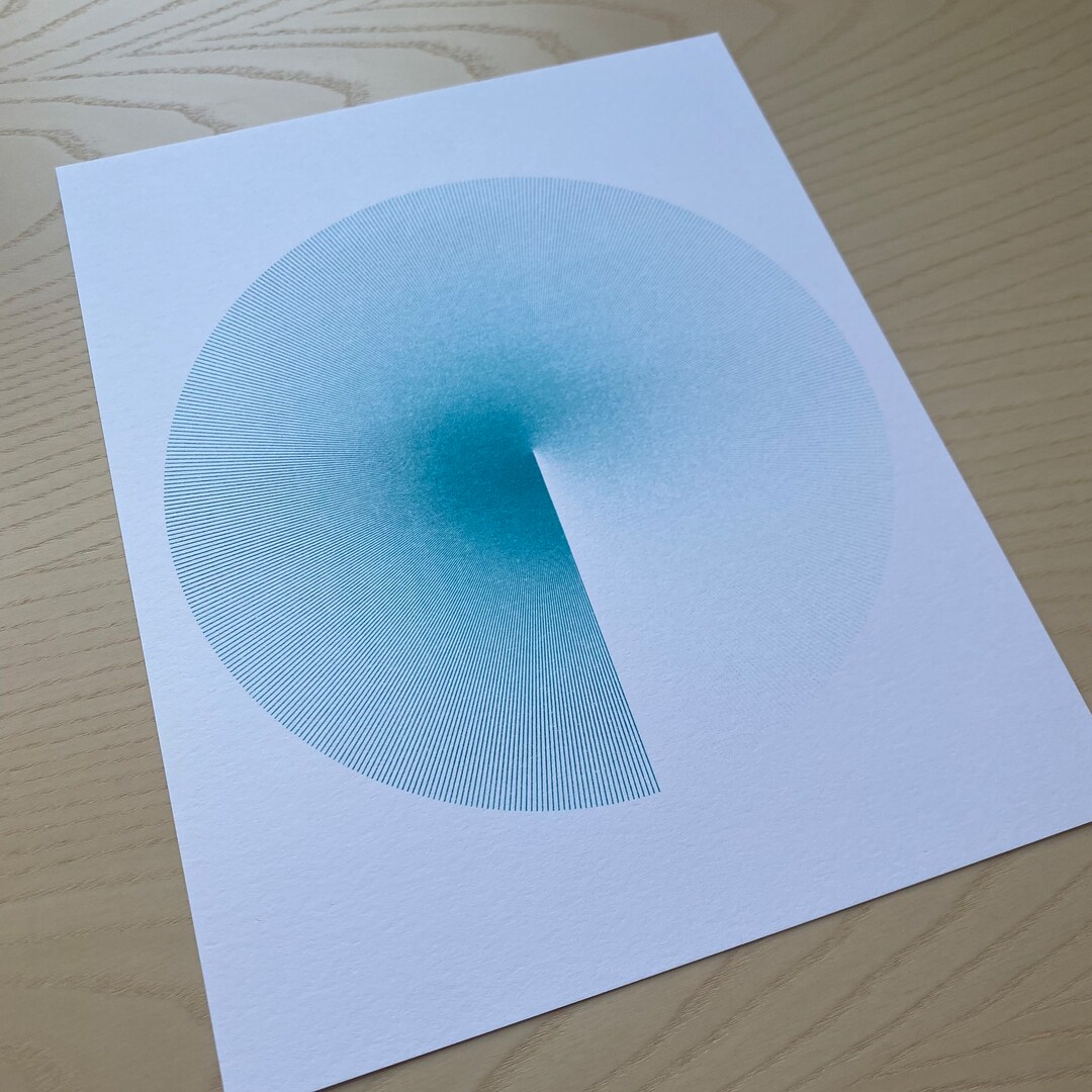 One Color Radial Circle Risograph Art Print - Etsy