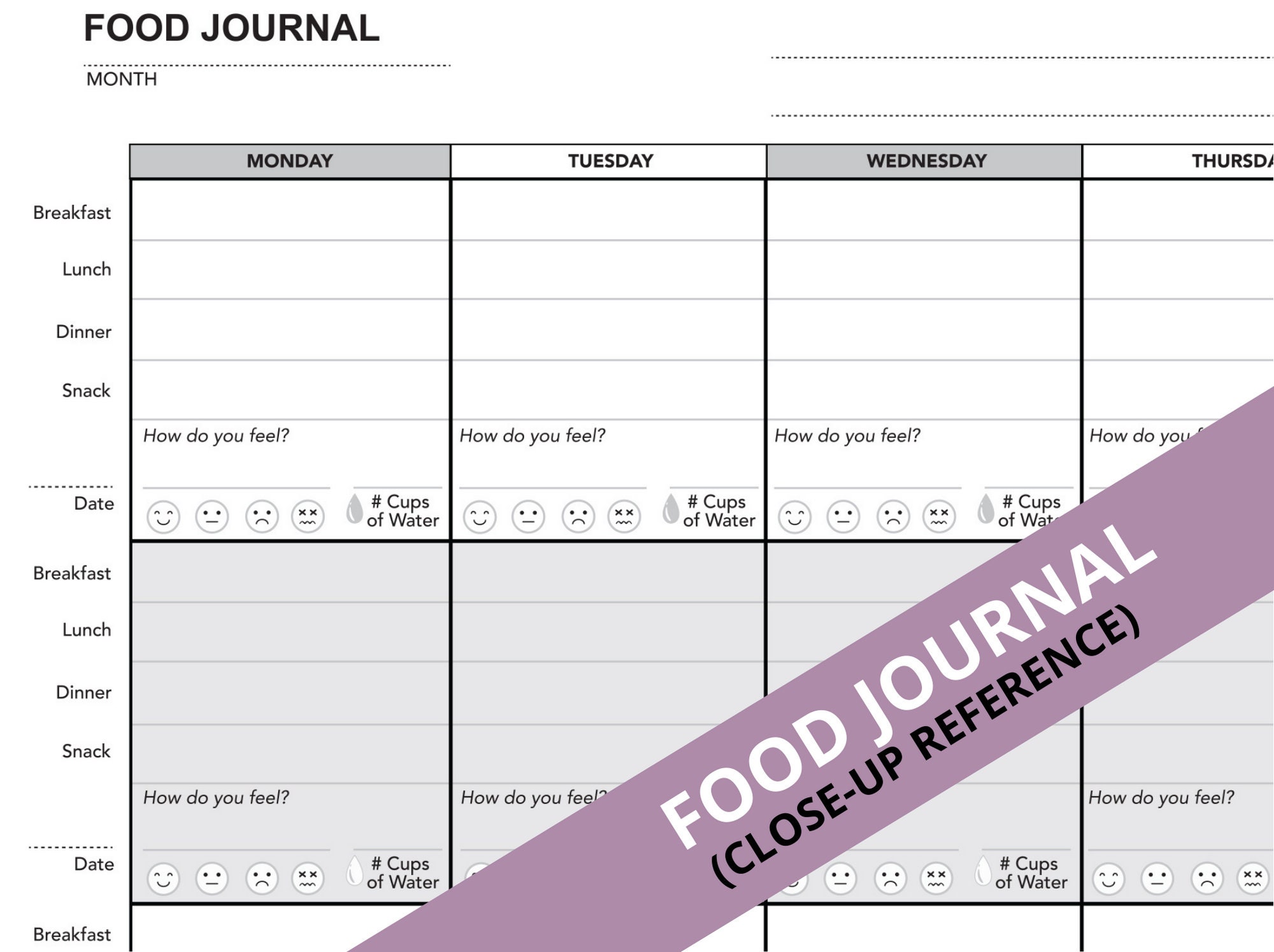Printable Weekly Planner | Social Media Post Tracker | Monthly Food ...