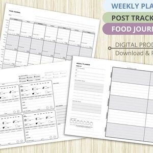 Printable Weekly Planner | Social Media Post Tracker | Monthly Food ...