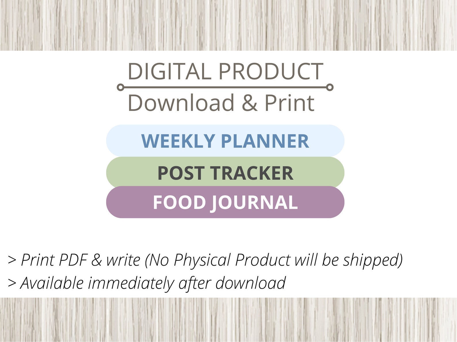 Printable Weekly Planner | Social Media Post Tracker | Monthly Food ...