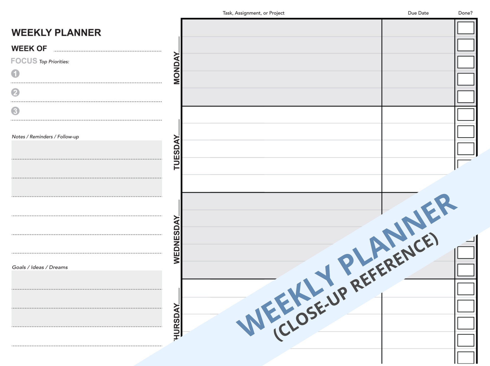 Printable Weekly Planner | Social Media Post Tracker | Monthly Food ...