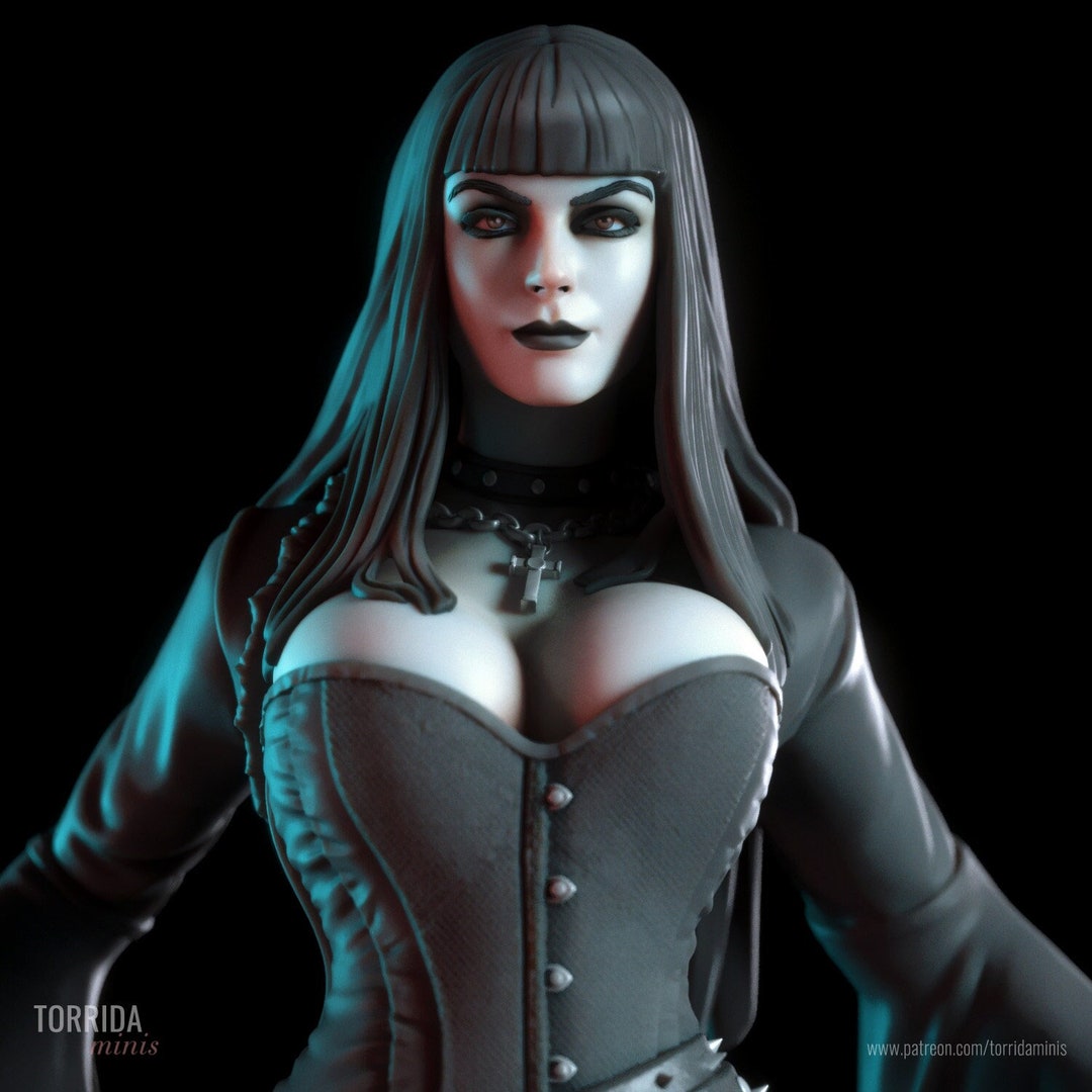 Raven Goth Girl Pin up Statue & Miniature | Torrida Minis - Etsy