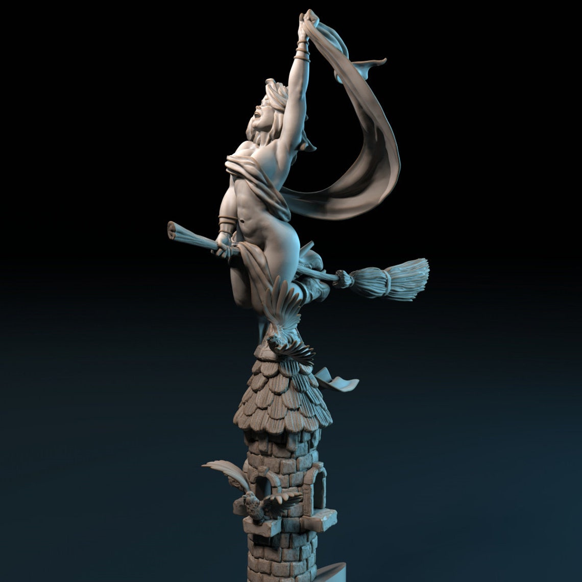 Reeya the Witch Miniature Diorama Claydemon Miniatures - Etsy