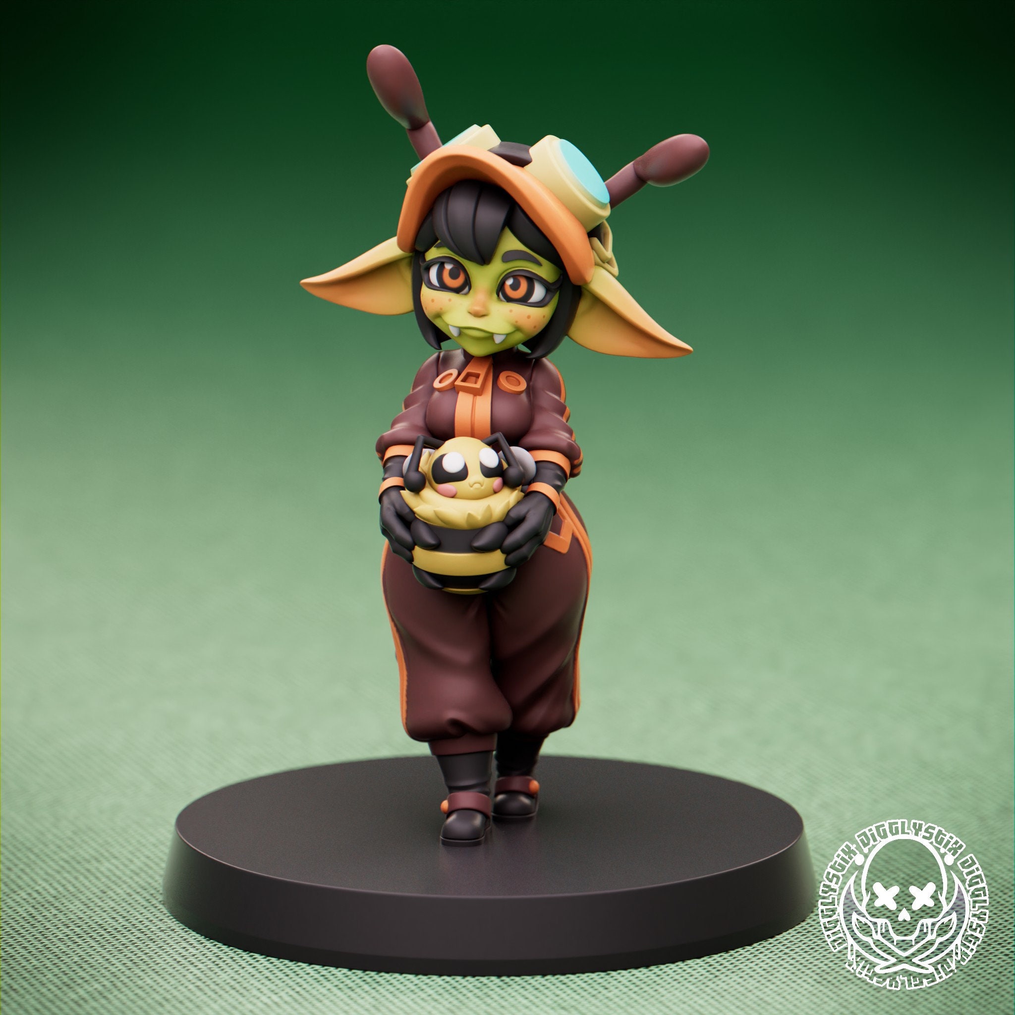 Beekeeper Goblin Girl Pin up Statue & Miniature | Queen Bee Collection ...