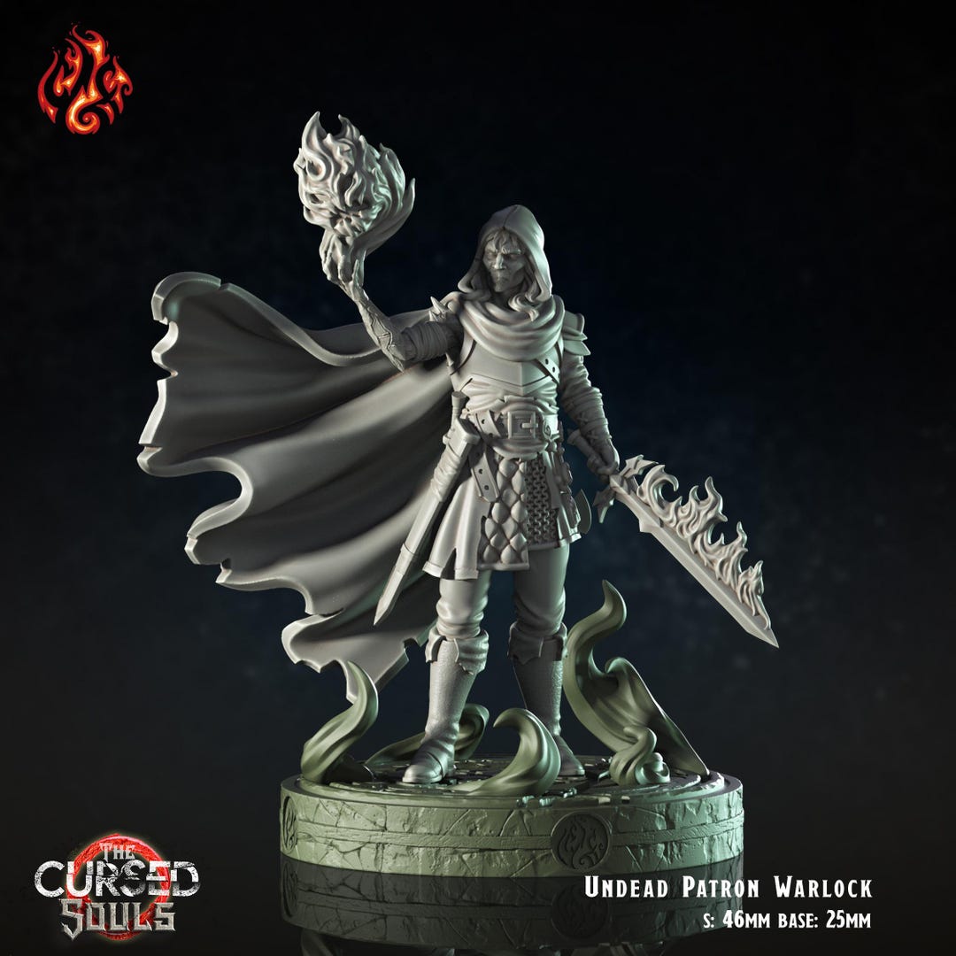 Undead Warlock RPG Miniature | Cursed Souls Collection | Crippled God ...