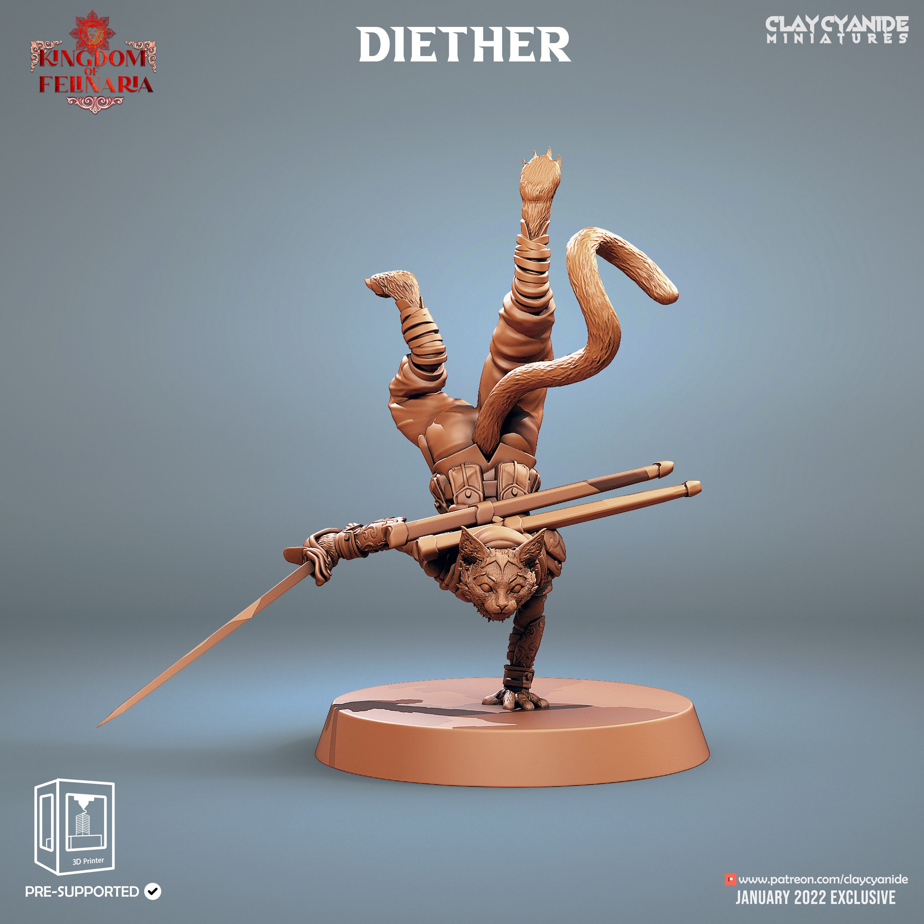 Pangcat Lancers Catfolk Fighters Resin Figure Kingdom of | Etsy