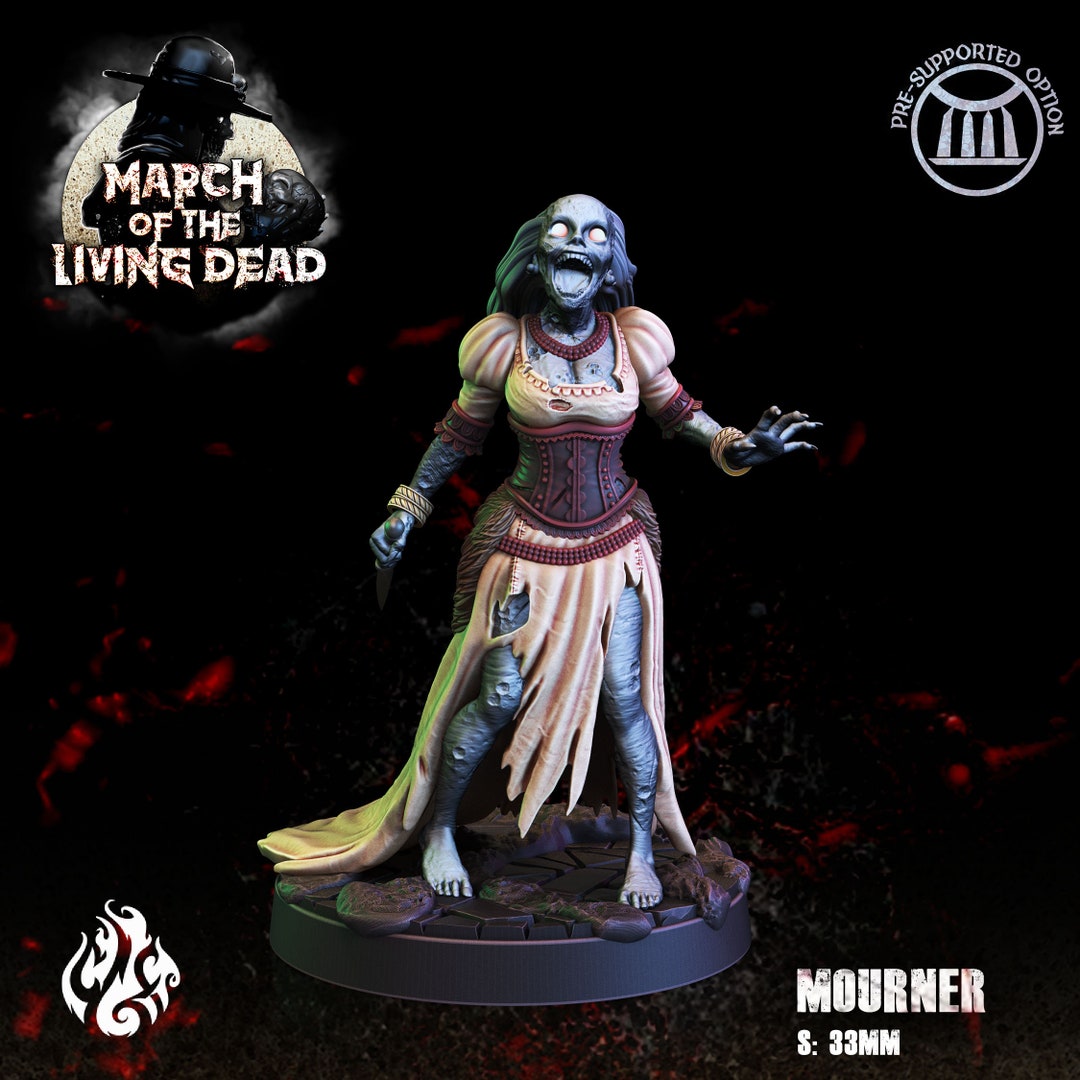 Mourner Zombie Tabletop RPG Miniature Set | March of the Living Dead ...