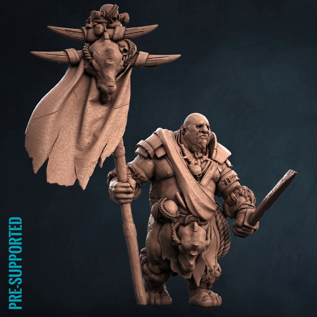 Ogre Banner Bearer Resin Tabletop RPG Miniature Print My - Etsy