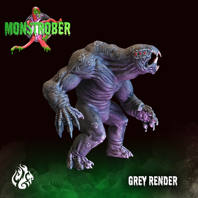 Grey Render Monster Tabletop Miniature Monstrober 2021 | Etsy