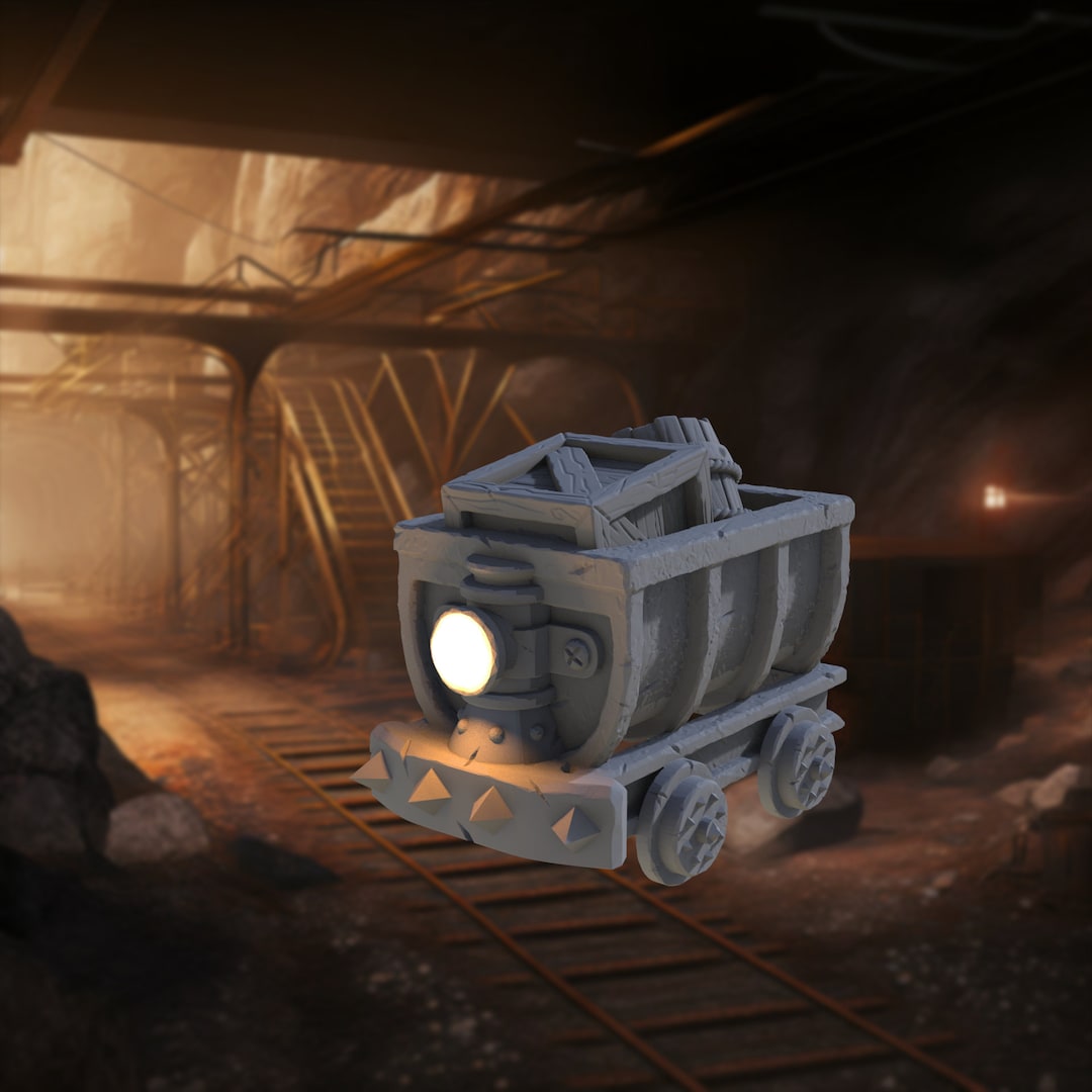 Mine Cart Light up LED Resin Miniature Terrain | Fantasy LED Vol 1 ...