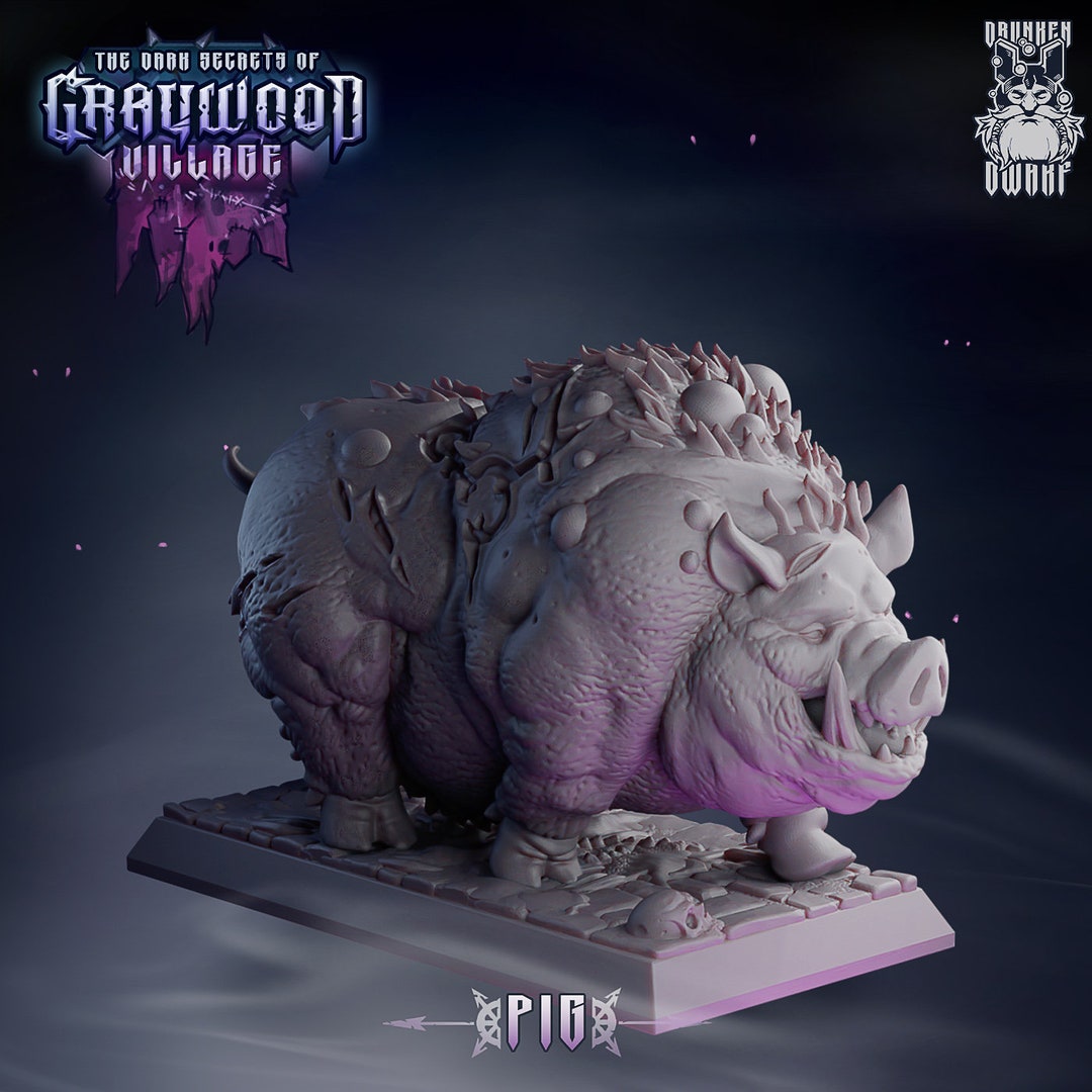 Pig With Death Cart Resin Miniature | Graywood Village Tabletop Series ...