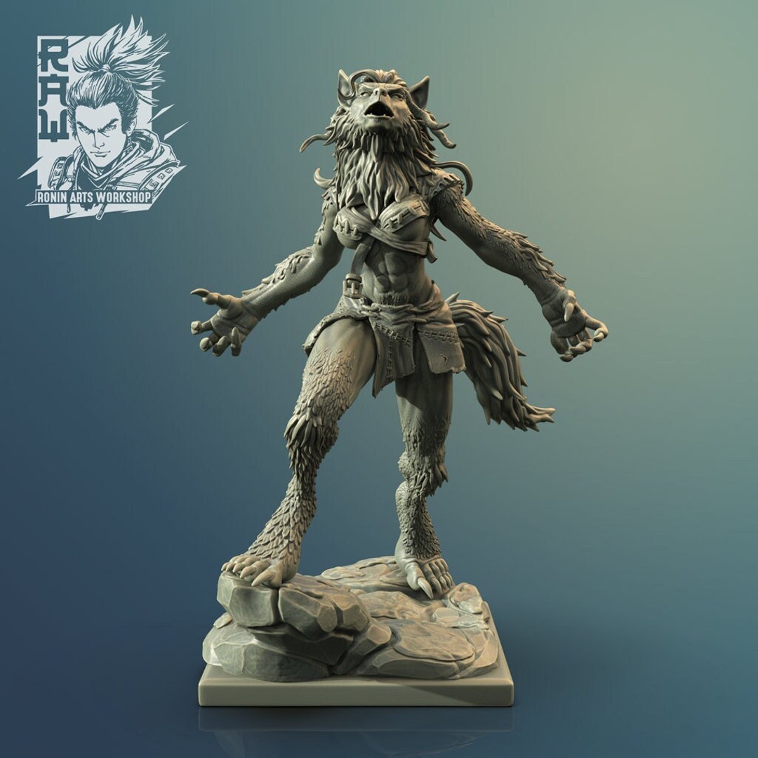 Female Werewolf Nadia Lycan Pathfinder Human and Wolf Forms Resin ...