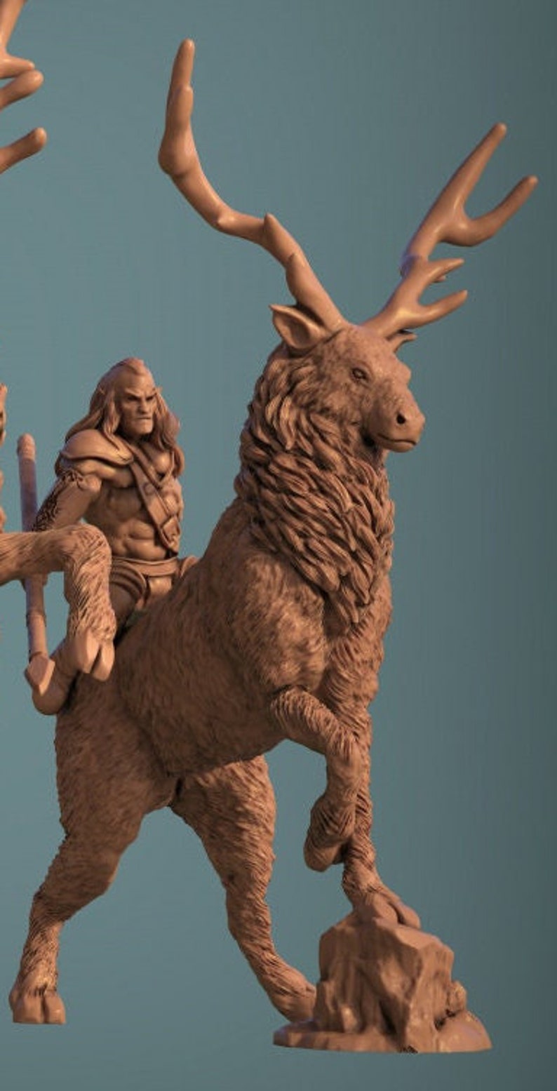 Elf Stag Riders Tabletop RPG Miniature Set Print My Minis - Etsy