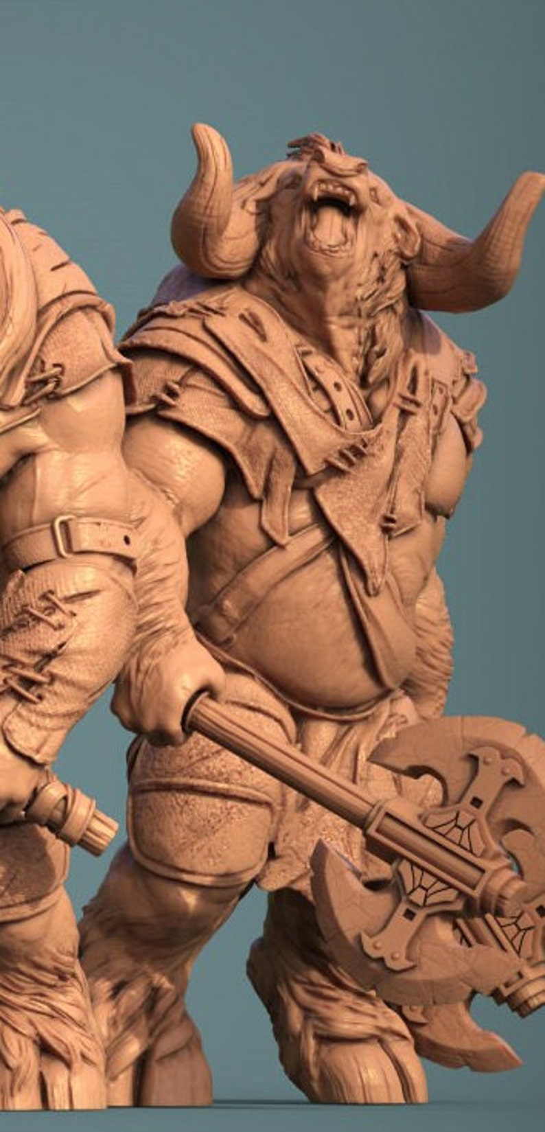 Minotaurs Tabletop RPG Miniature Set Print My Minis | Etsy