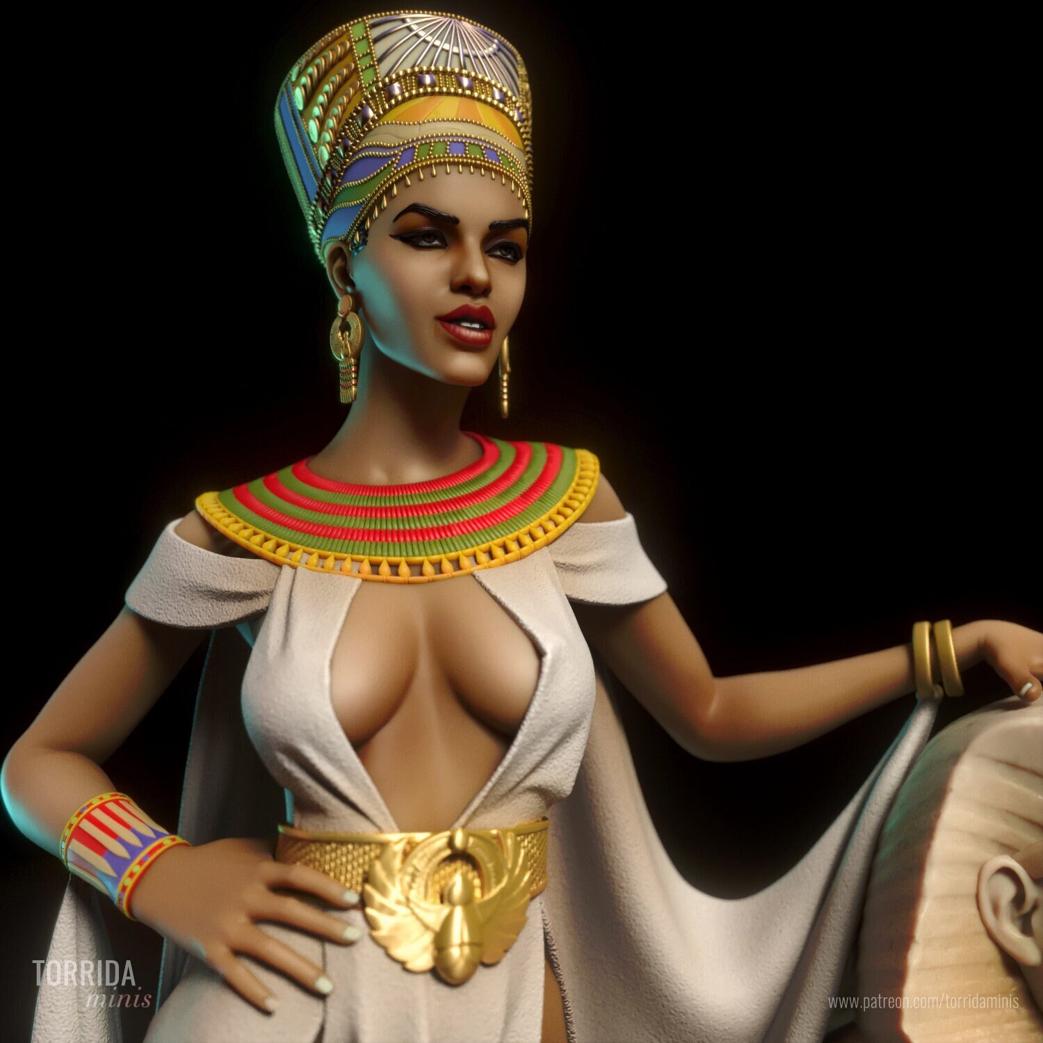 Nefertiti Egyptian Queen Pin up Statue & Miniature Torrida - Etsy UK