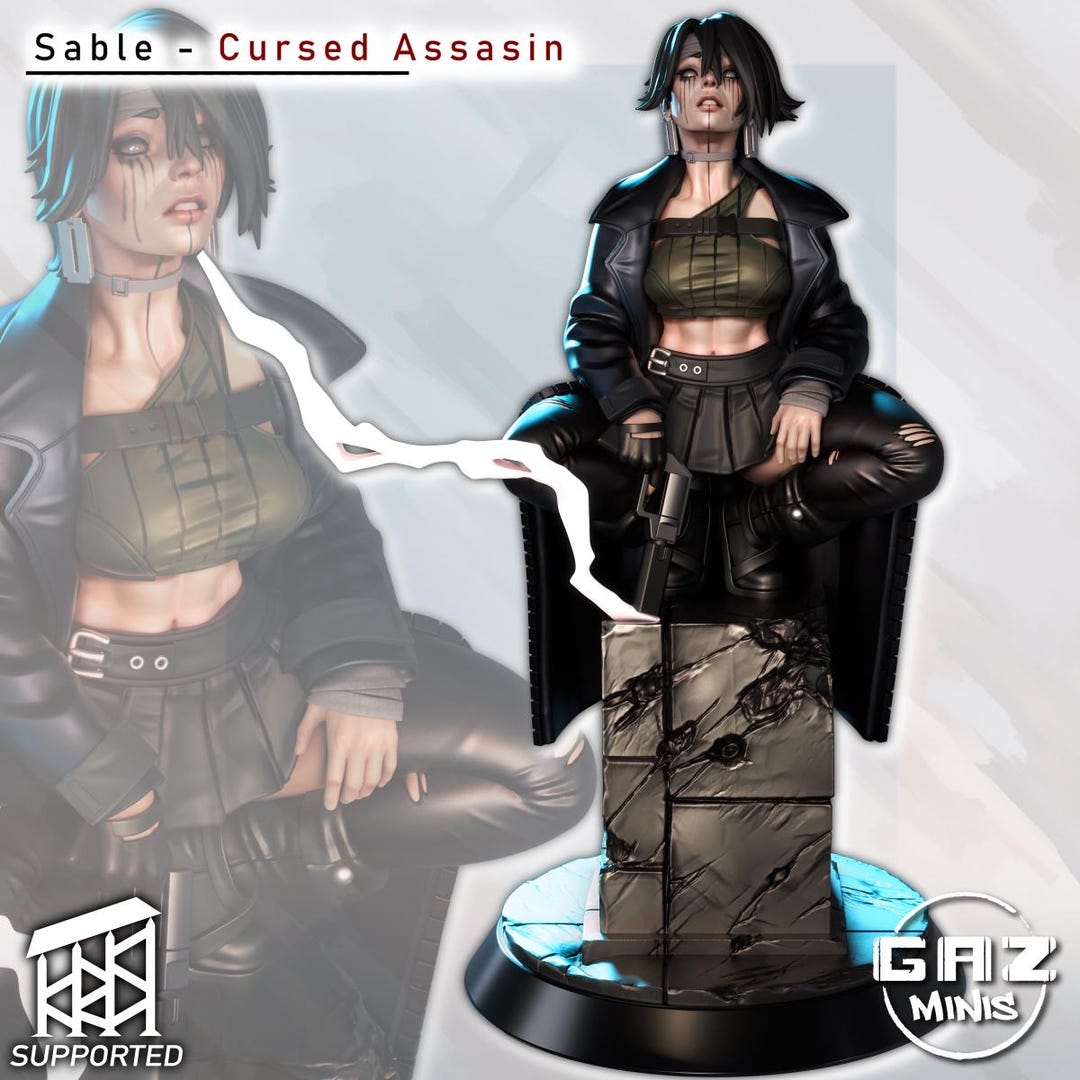 Sable Cursed Assassin Tabletop Miniature and Variants | UNPAINTED | Feb ...