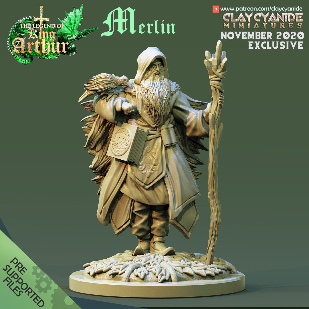 Merlin the Magician Resin Miniature | Arthurian Legends Series RPG ...