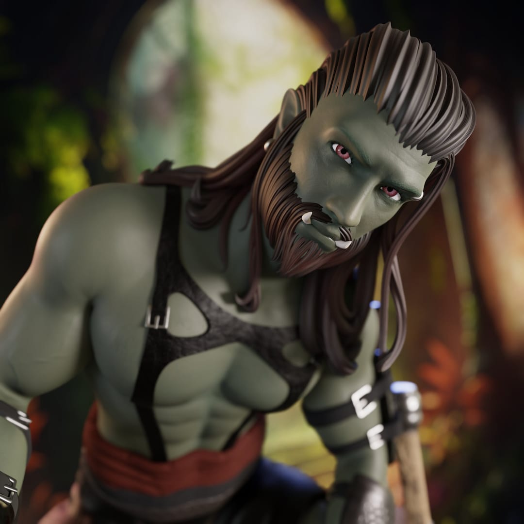 Goreluin - Orc Mercenary Pin up Statue & Miniature + Variants | Elven ...