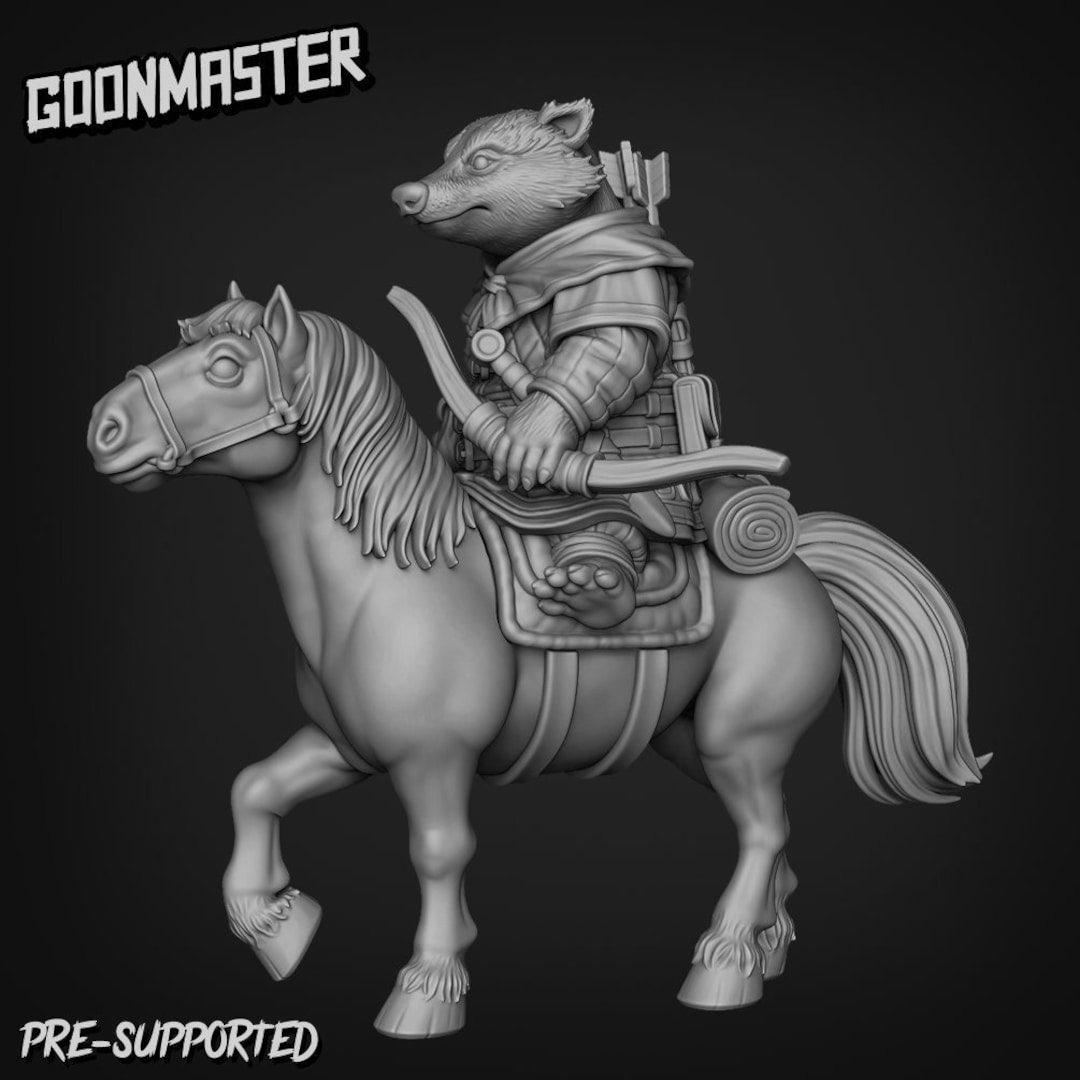 Badger Cavalry Riders Resin Miniature Set | Badger Town | Goon Master ...