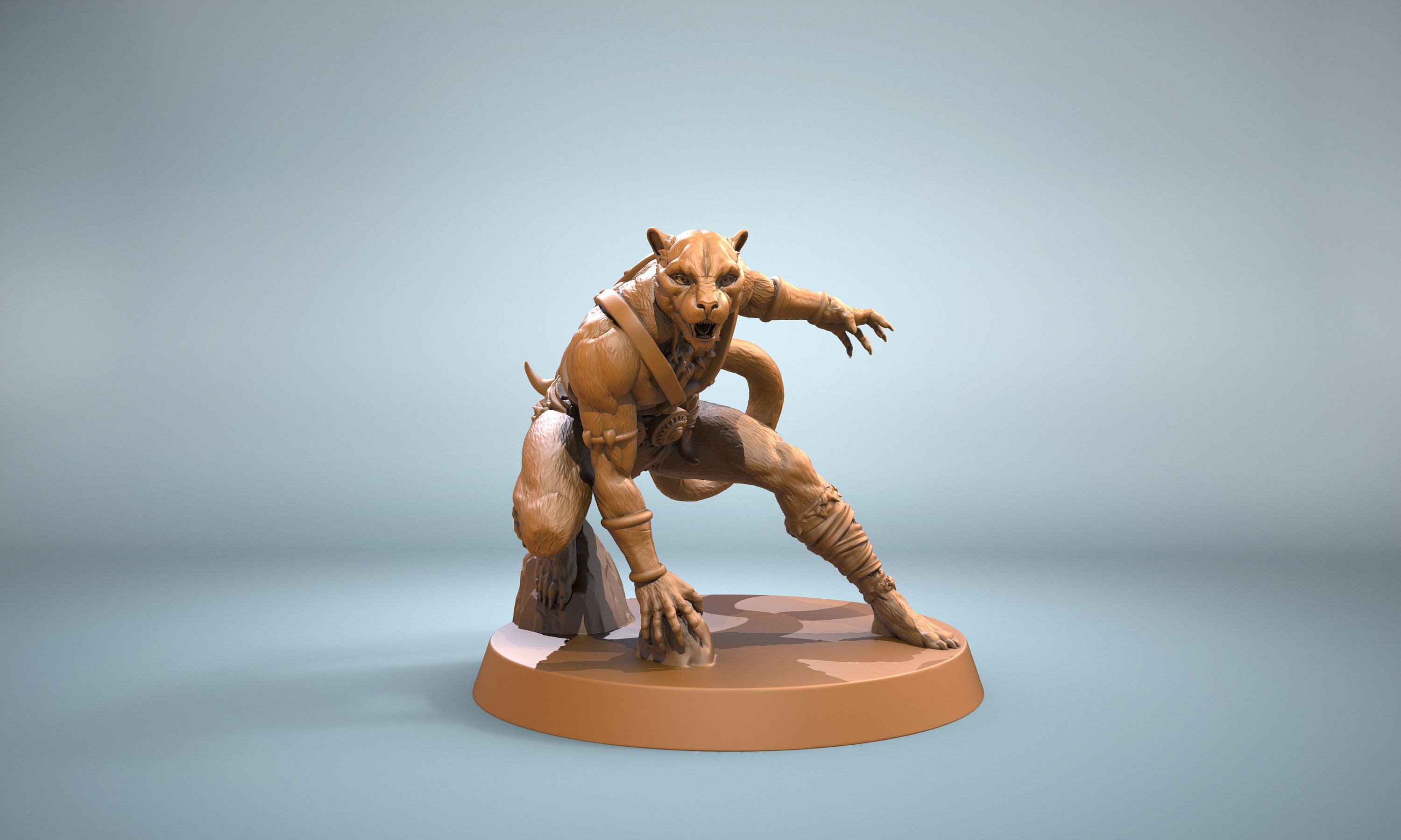 Panthera Warriors Catfolk Resin Figure Set Kingdom of | Etsy