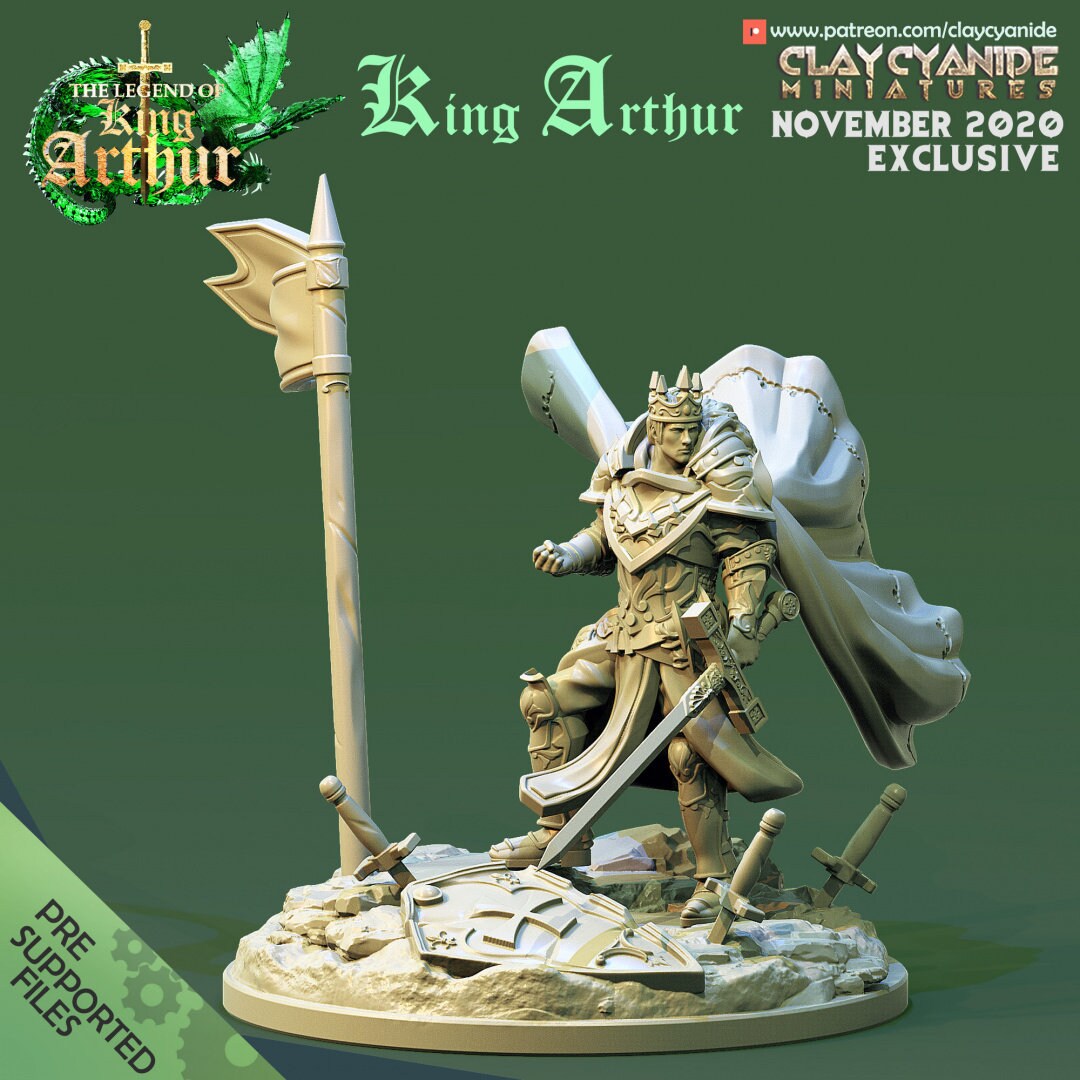 King Arthur Resin Miniature Arthurian Legends Series RPG Tabletop Clay ...