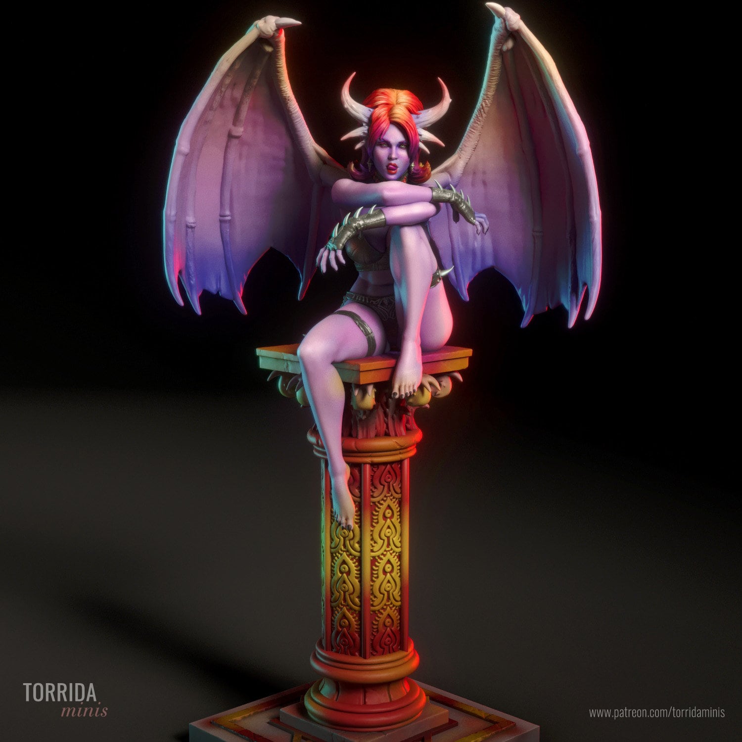 Zissa the Demoness Pin up Statue and Miniature | Torrida Minis - Etsy