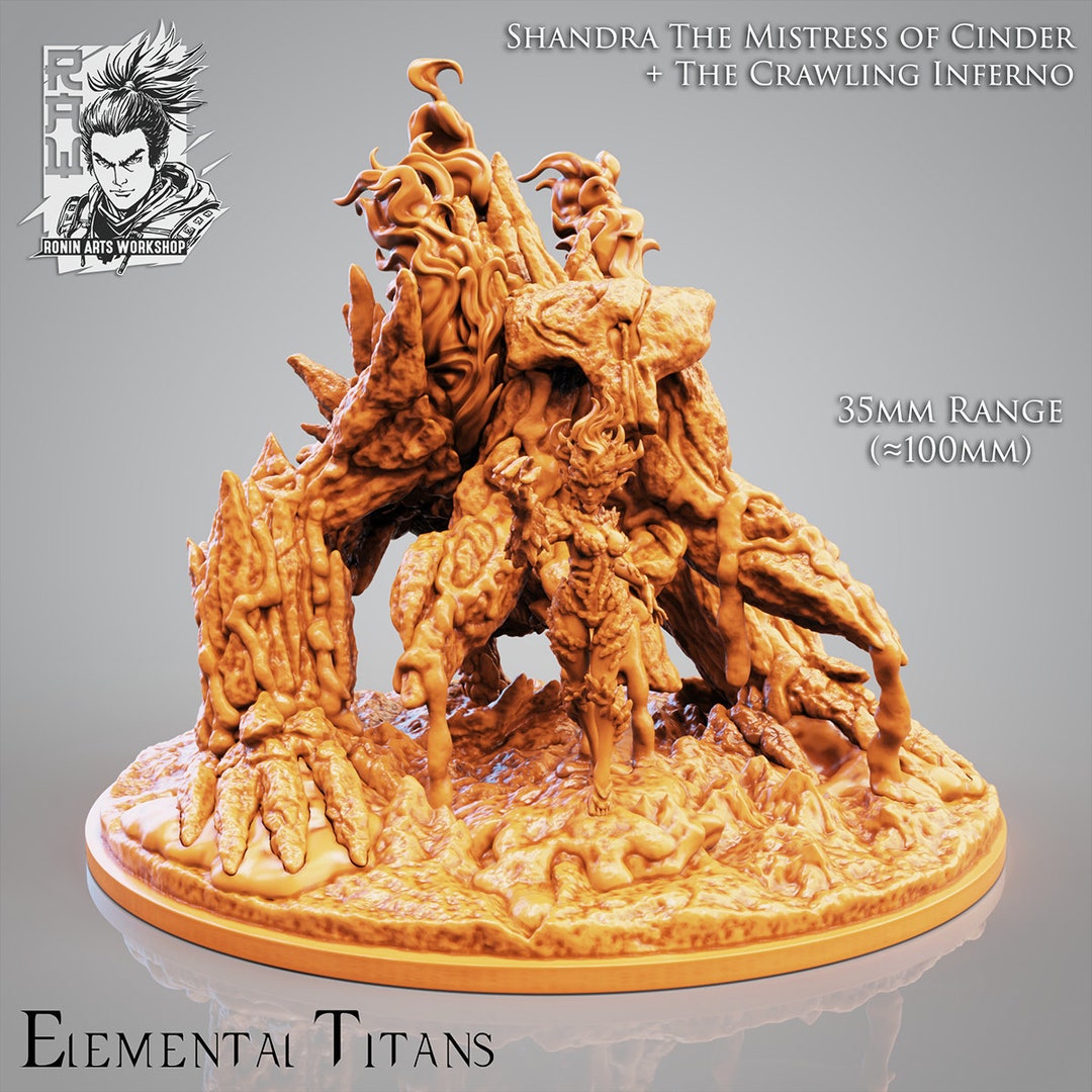 Elemental Titans Fire Golem Resin Miniature | Ronin Arts Workshop RAW ...