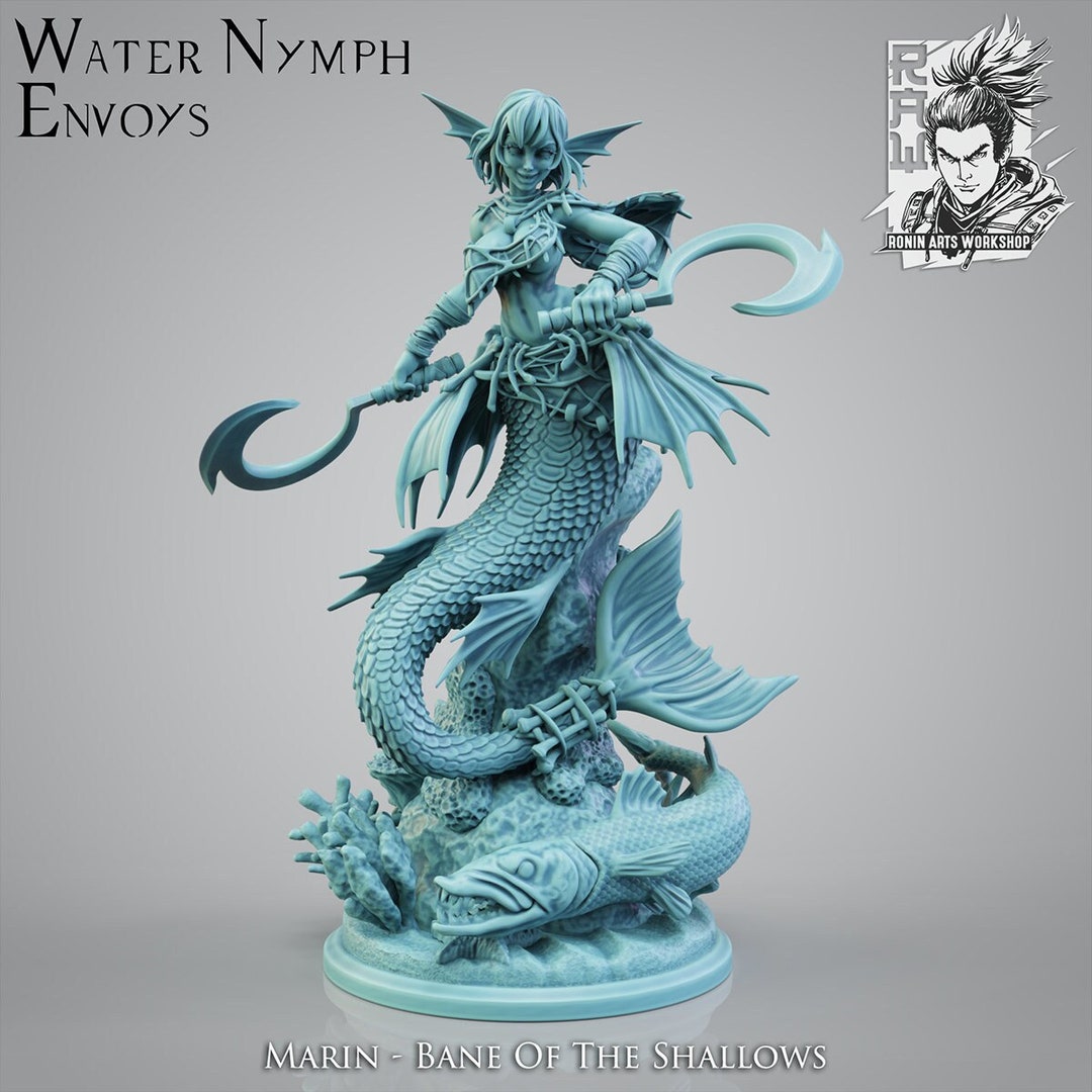 Water Nymph Envoys Servant Girl Marin Resin Tabletop Miniature Set ...