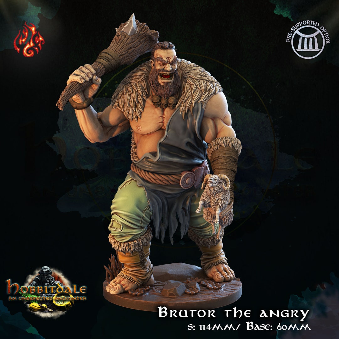 Brutor the Angry Mountain Giant RPG Miniature | Halfling Collection ...