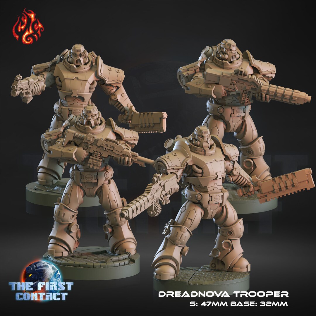 Dreadnova Troopers Power Armor Tabletop Miniature Set | First Contact ...