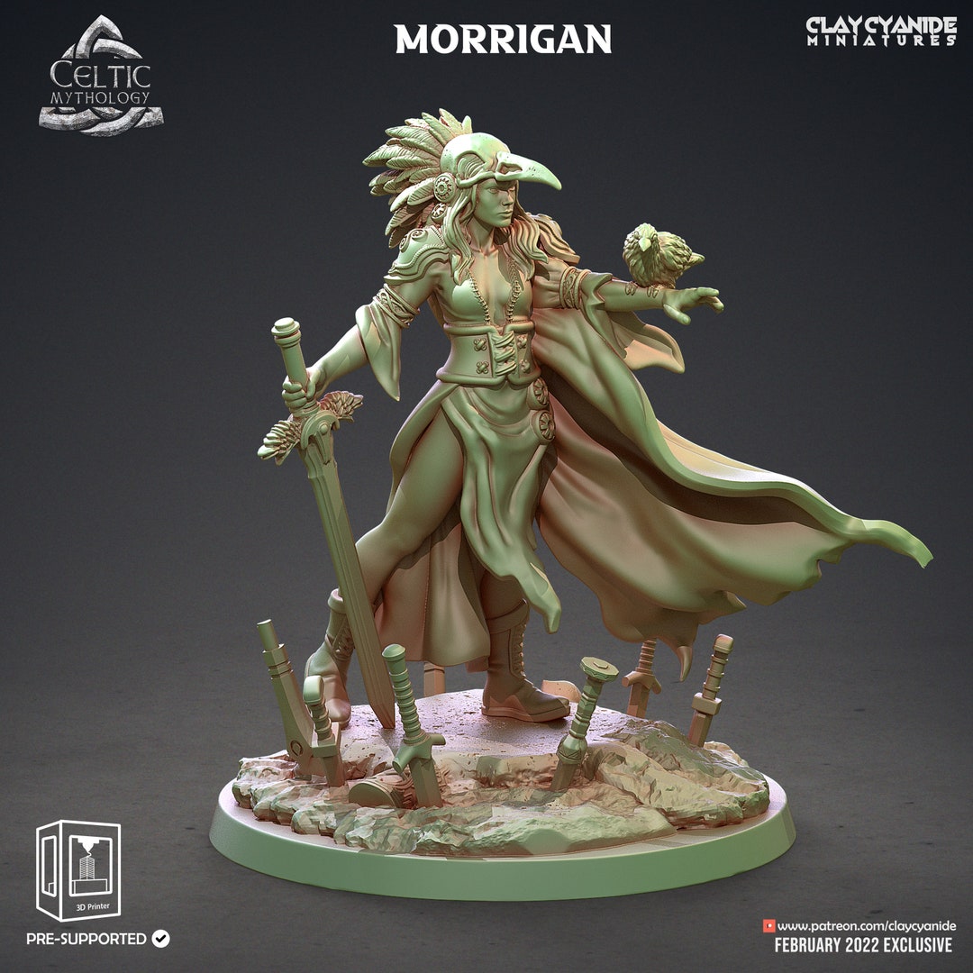Morrigan War Goddess Resin Miniature | Celtic Mythology Series RPG ...