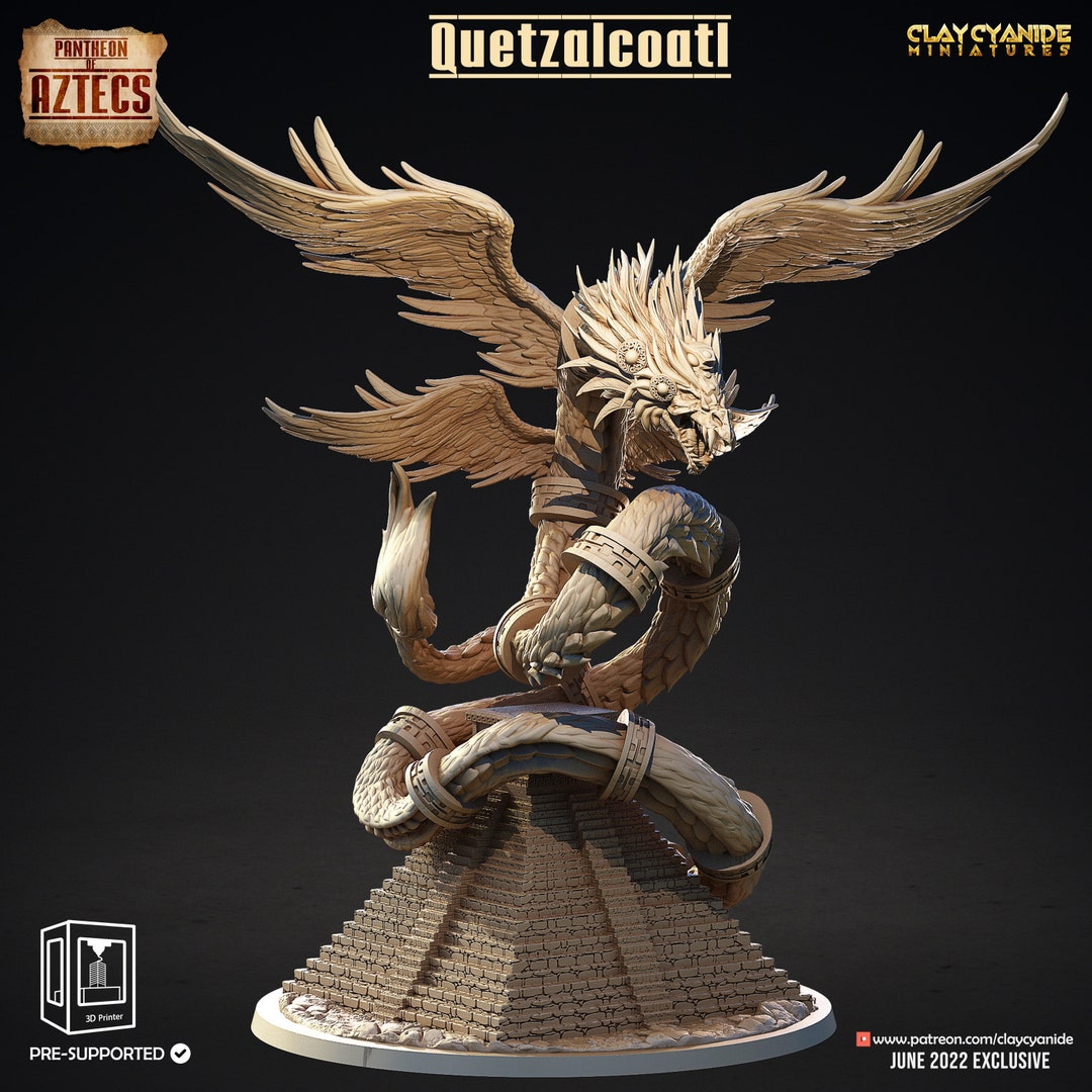 Quetzalcoatl Feathered Serpent Resin Miniature | Pantheon of Aztecs ...