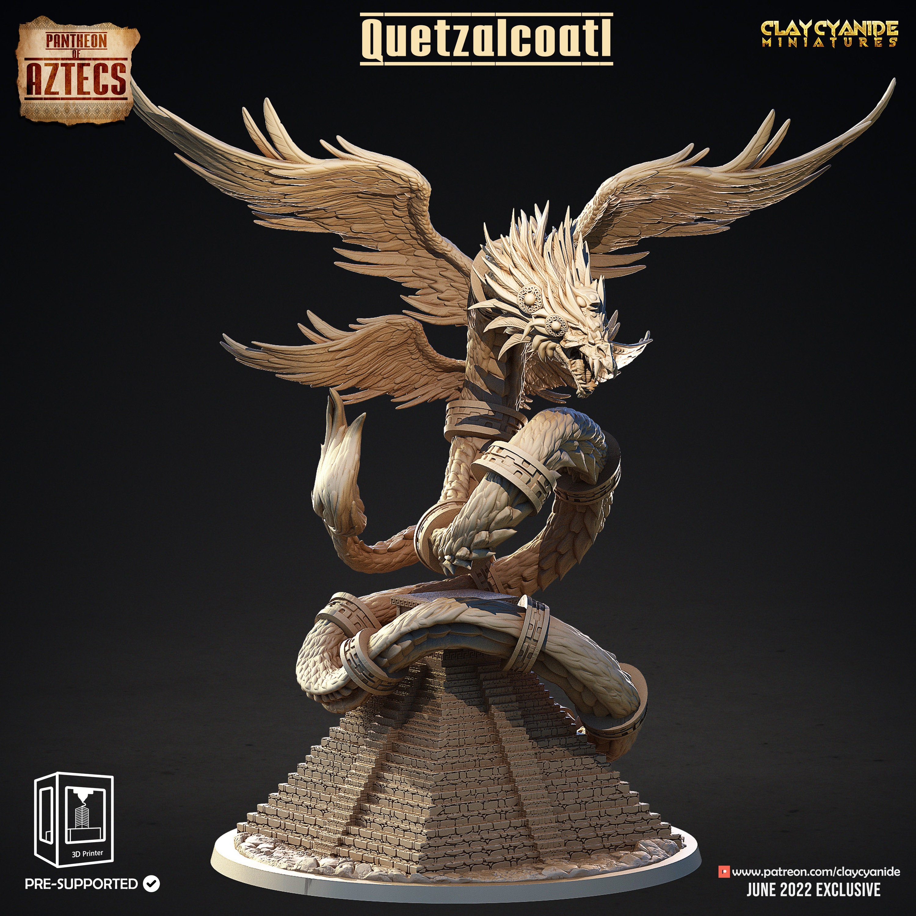 Quetzalcoatl Feathered Serpent Resin Miniature | Pantheon of Aztecs ...