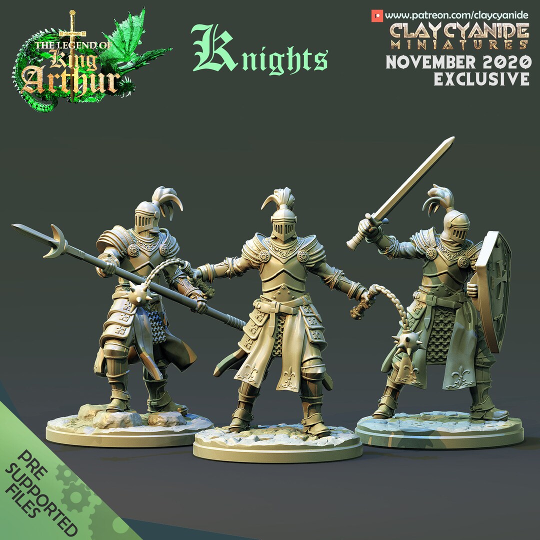 Knights of the Round Table Resin Miniature Set | Arthurian Legends ...
