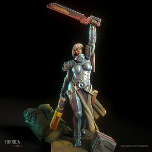 Armored Sci Fi Warrior Woman Pin up Statue & Miniature | Torrida Minis ...