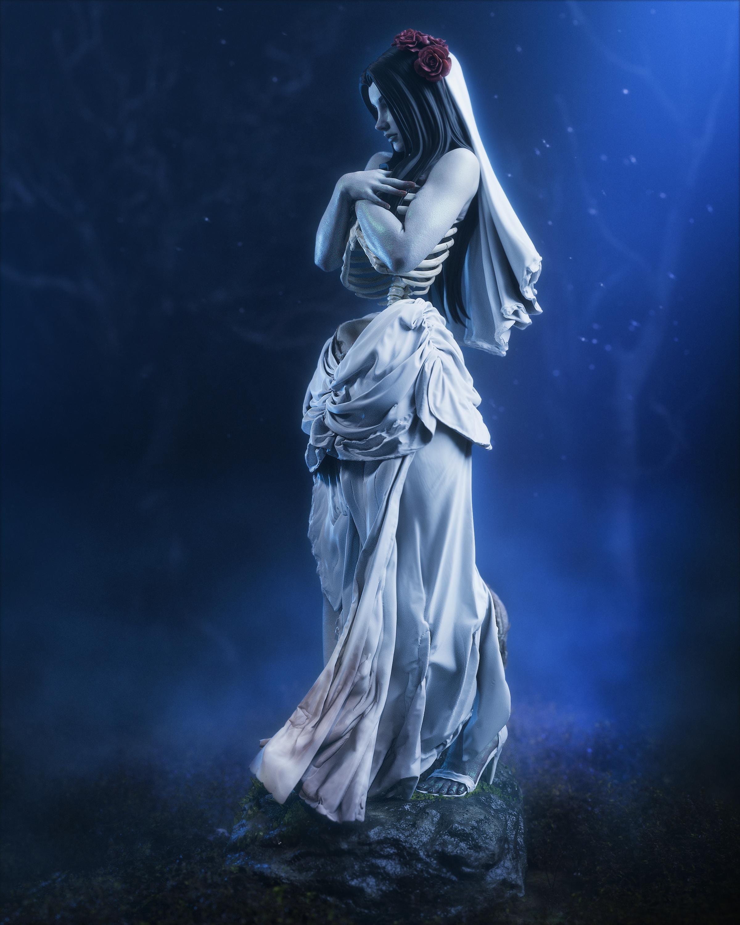 Undead Bride Pin up Statue & Miniature | CA3D - Etsy