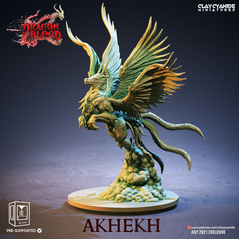 Akhekh Feathered Dragon Resin Miniature Dragon Blood Series - Etsy