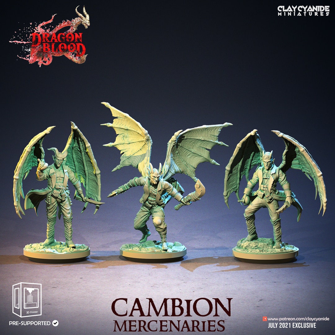 Cambion Mercenaries Demons Resin Miniatures | Dragon Blood Series RPG ...