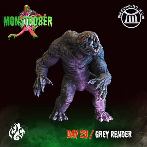 Grey Render Monster Tabletop Miniature Monstrober 2021 | Etsy