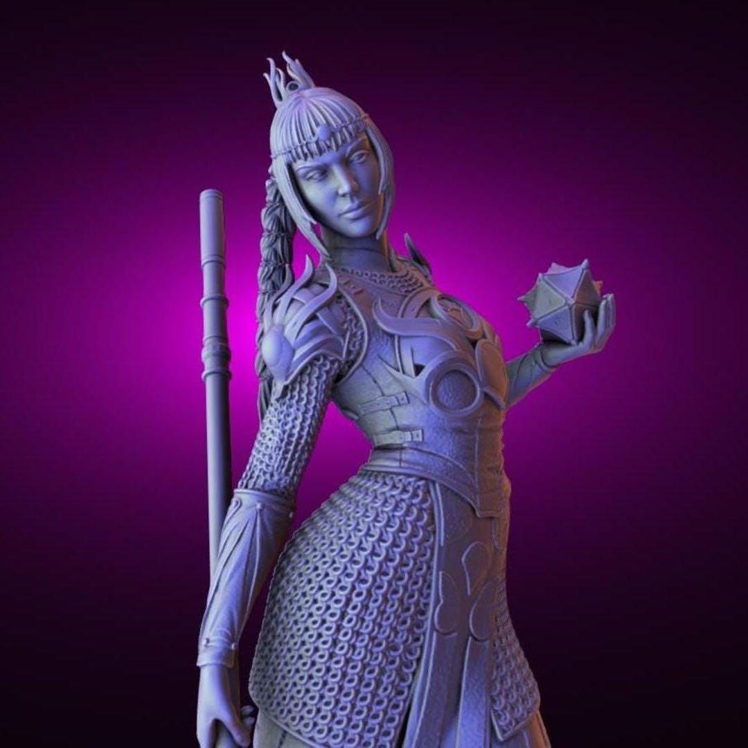 Half Elf Cleric Pin up Statue & Miniature | UNPAINTED | Torrida Minis ...