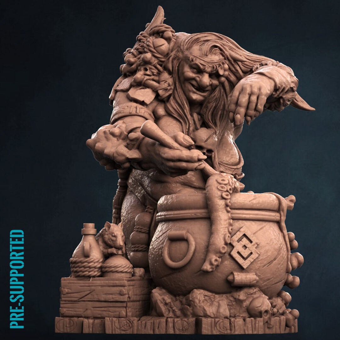 Ogre Witch Resin Tabletop RPG Miniature | Print My Minis | Ogres - Etsy