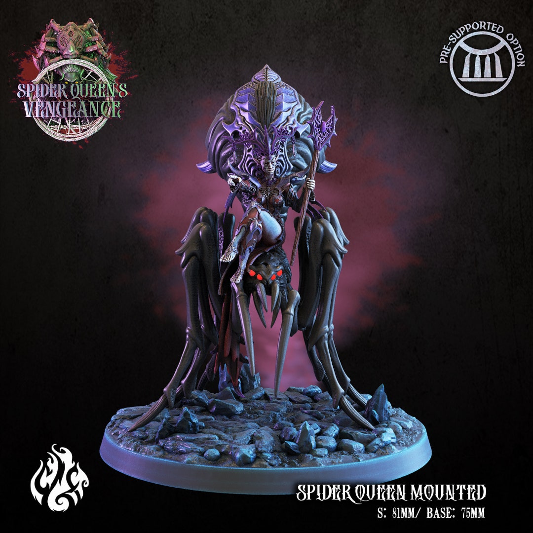 Mounted Spider Queen Tabletop RPG Miniature Spider Queen's Vengeance ...