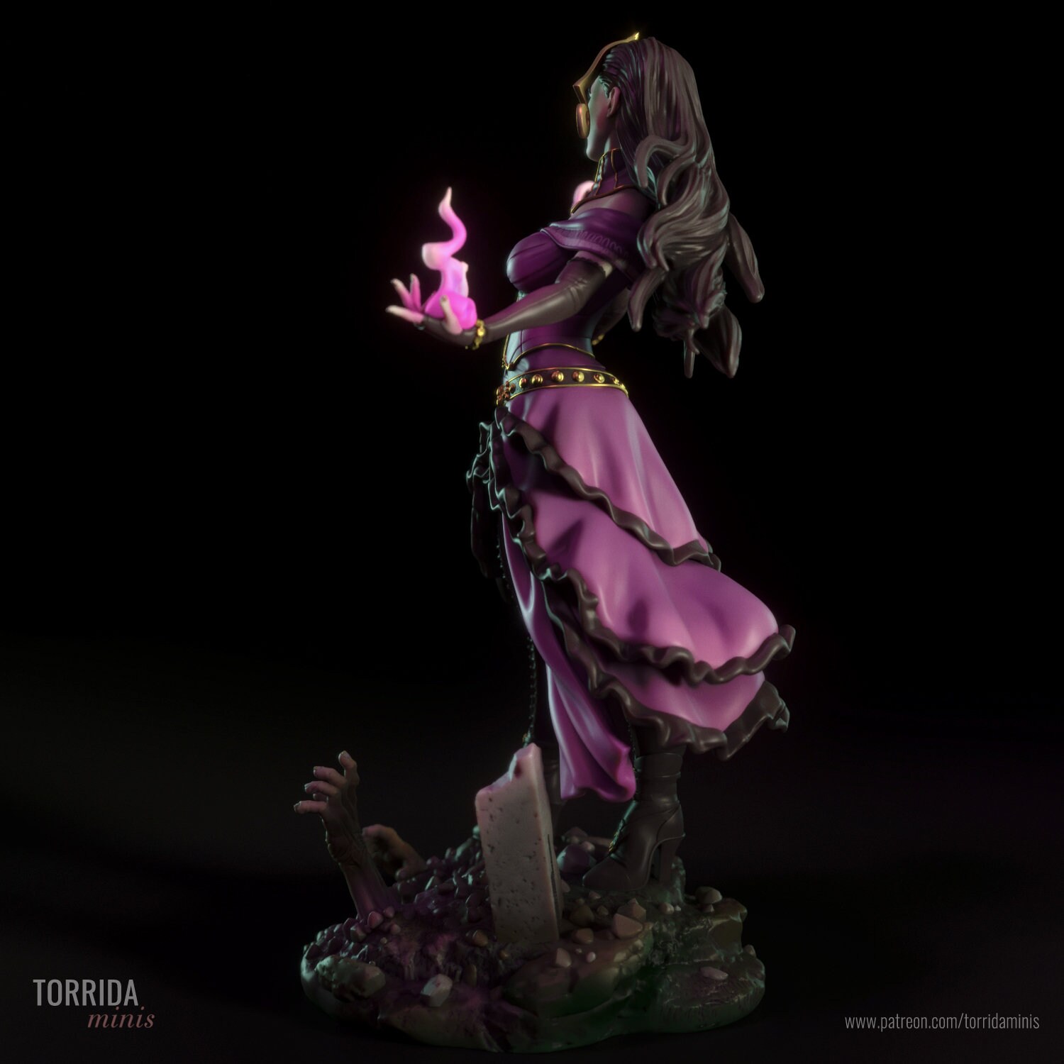 Necromancer Sorceress Pin up Statue & Miniature | Torrida Minis - Etsy