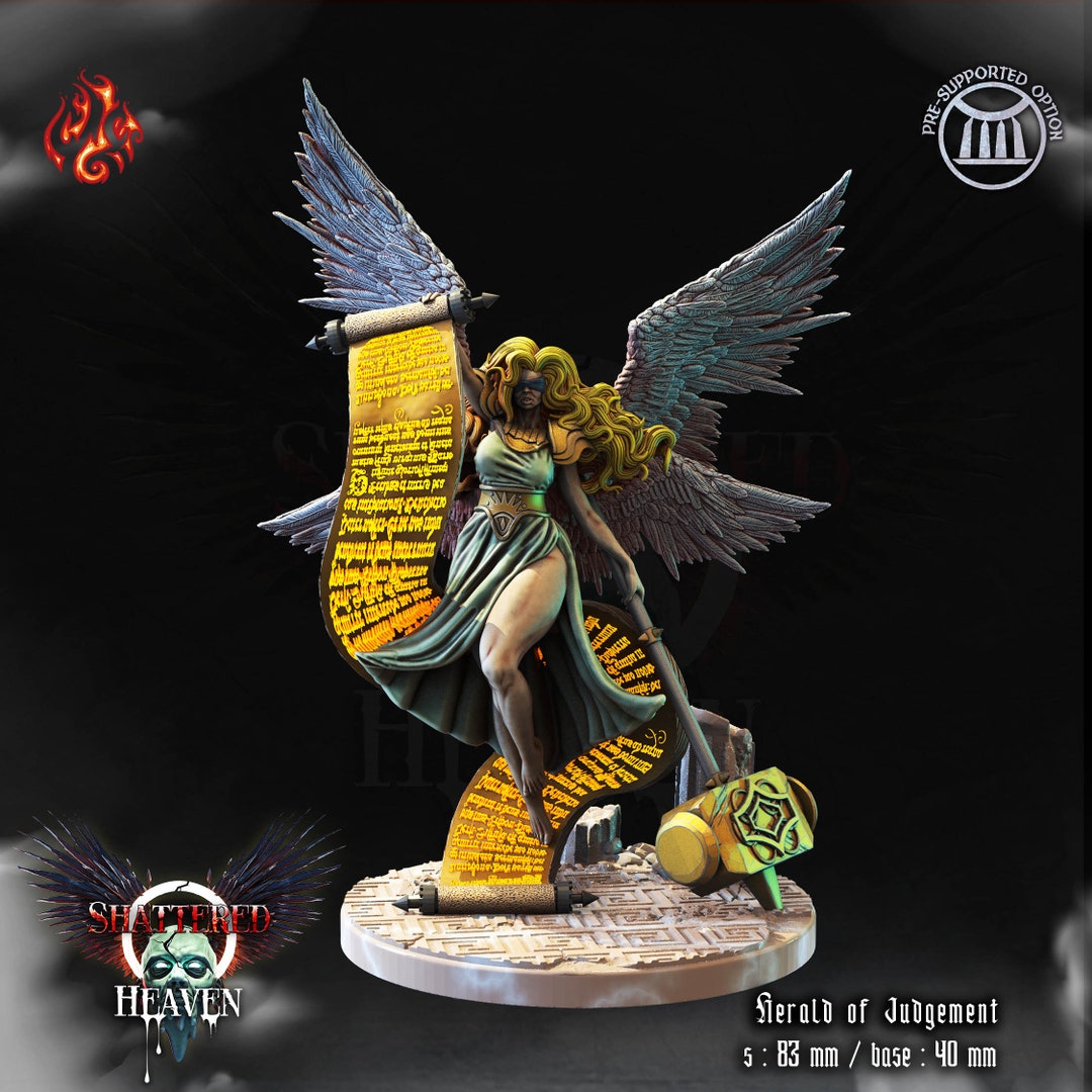 Herald of Judgement Angel Tabletop RPG Miniature | Shattered Heaven ...