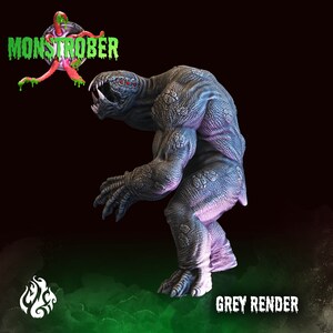 Grey Render Monster Tabletop Miniature Monstrober 2021 - Etsy