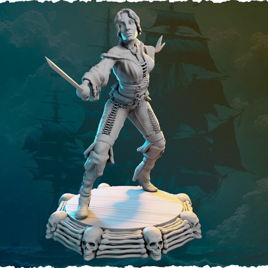 Christine Female Pirate With Sword TTRPG Miniature | Ladies of the Sea ...