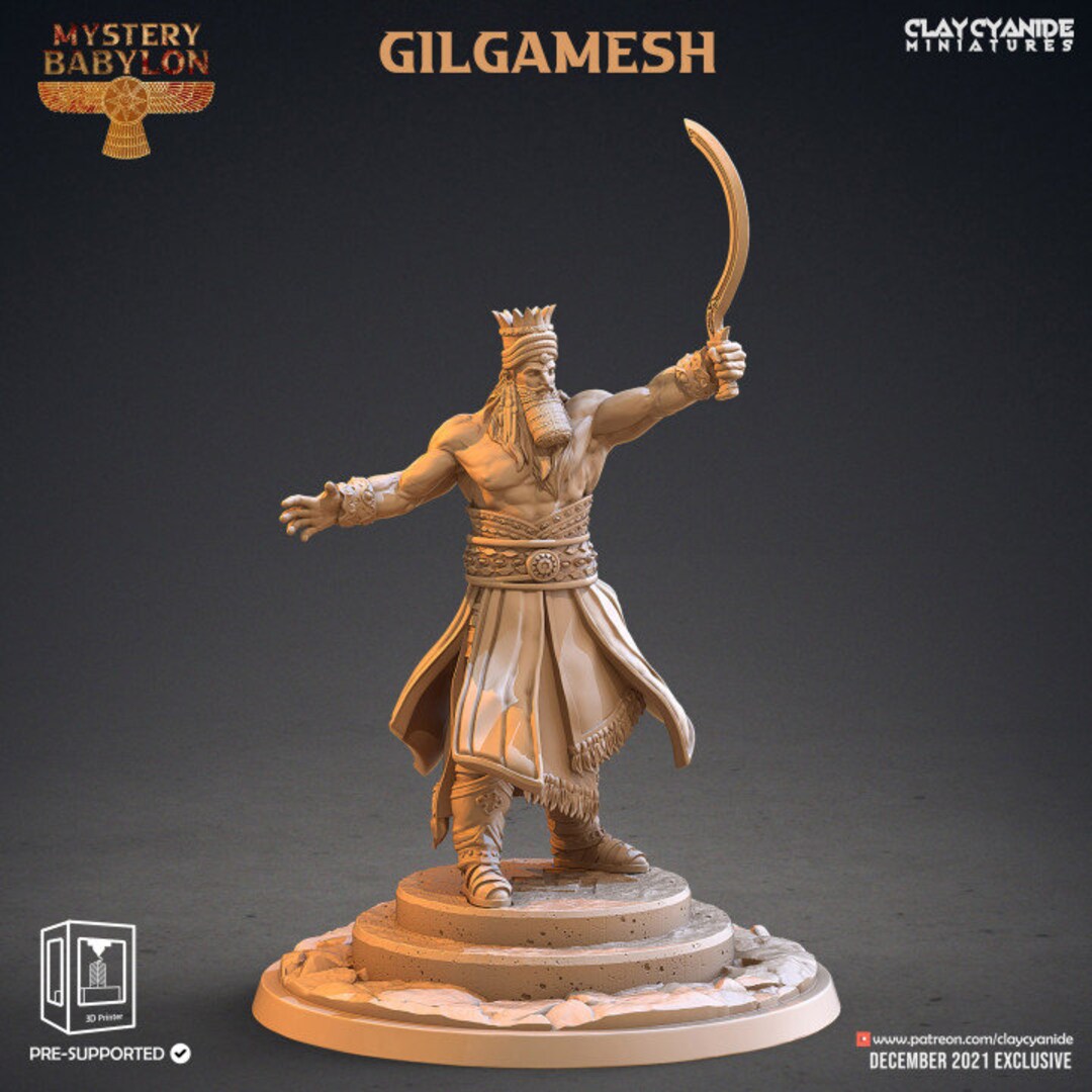 Gilgamesh Resin Miniature | Mystery Babylon Series RPG Tabletop ...