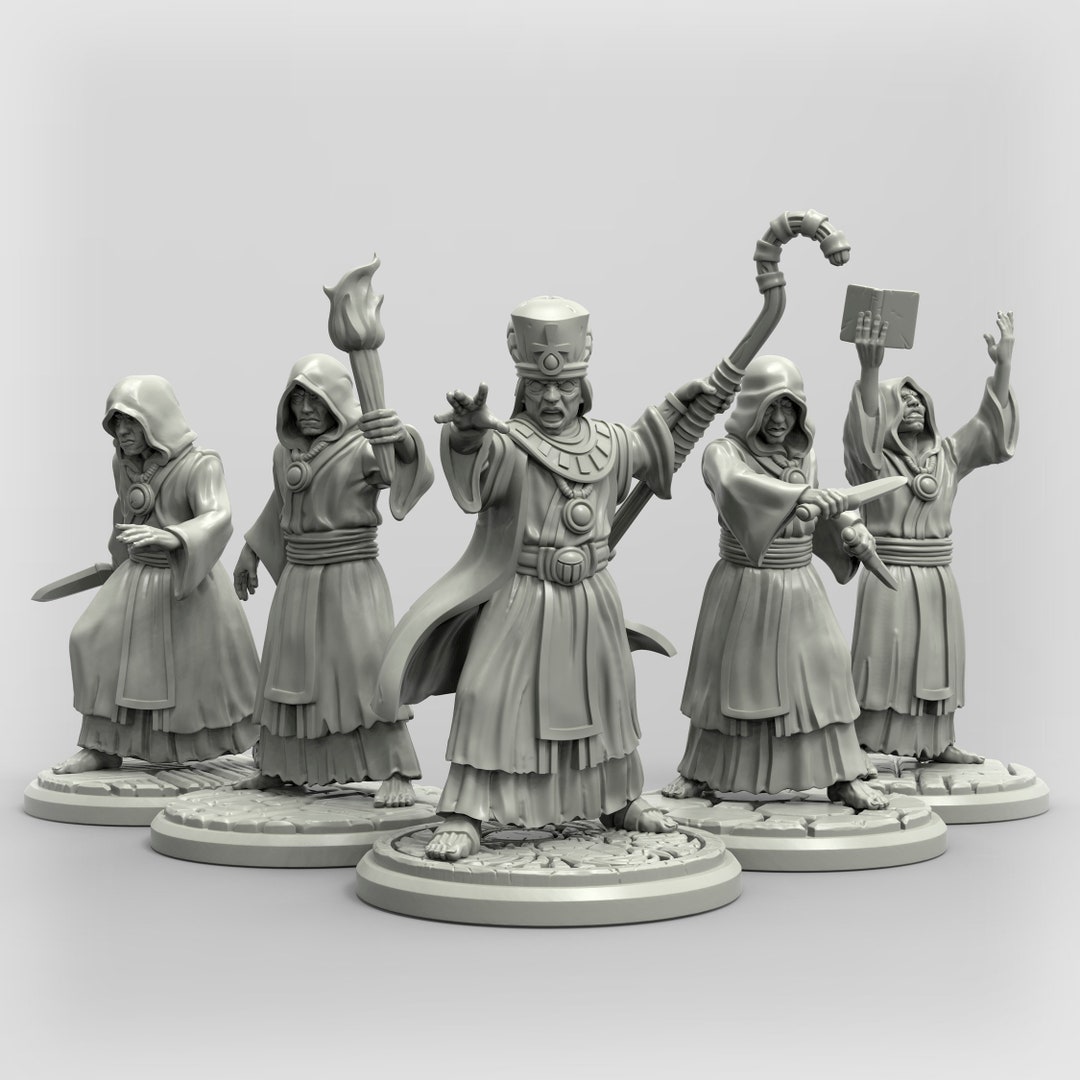 Lovecraft Cultists & High Priest Resin Miniature Set | Acolytes of the ...